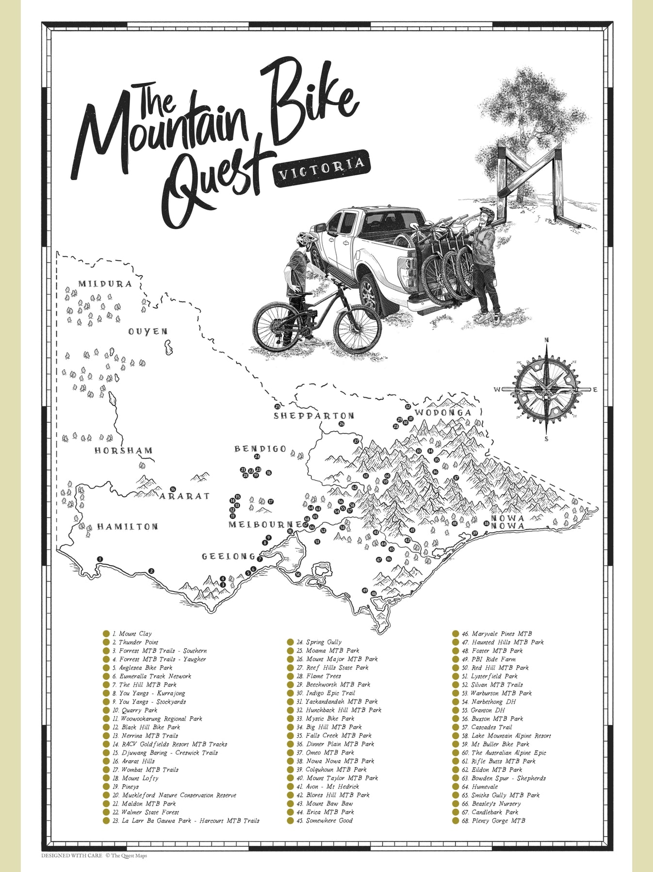 The Victoria Mountain Bike Quest - Unique Scratch Map – The Quest Maps