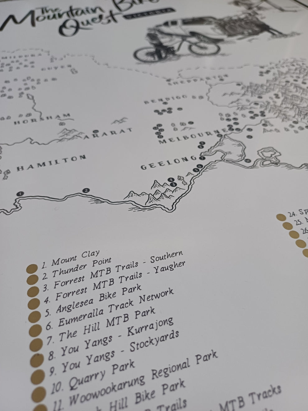 The Victoria Mountain Bike Quest - Unique Scratch Map – The Quest Maps
